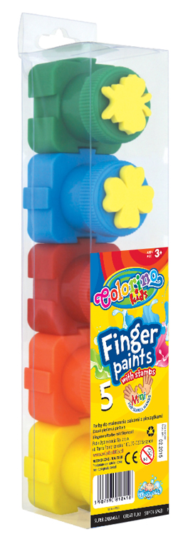 Prstové barvy s razítky 5 barev | Mamiee